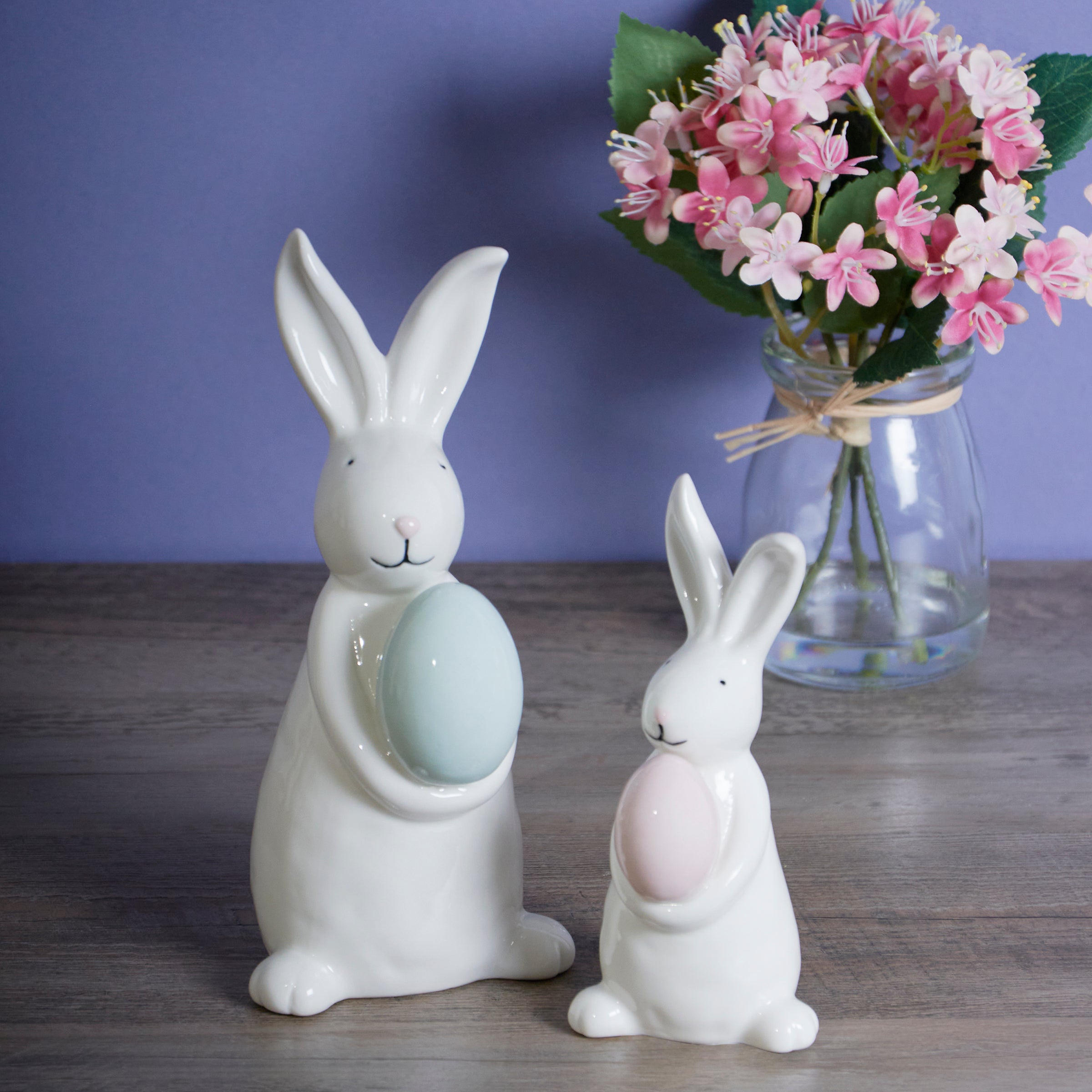 Bunny Duo Figurine Set with Eggs | Presentations by Patti